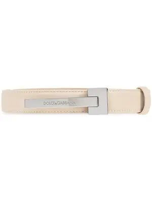 Dolce & Gabbana Engraved-logo Belt - Neutrals