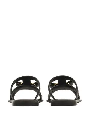 FERRAGAMO Vara Plate Sandals - Black