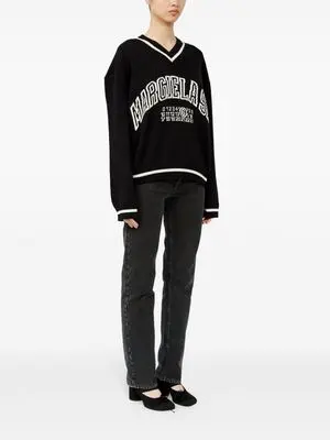MAISON MARGIELA Logo-knit Jumper - Black