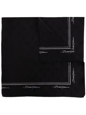 Dolce & Gabbana Logo-print Silk Scarf - Black
