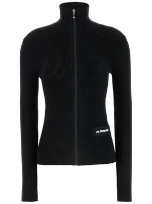 JIL SANDER Knitted Cardigan - Black