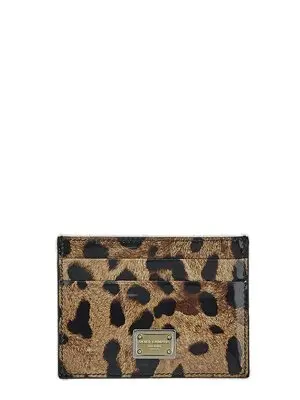Dolce & Gabbana Leopard-printed Logo Plaque Cardholder - Multi