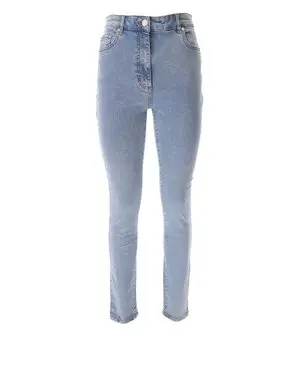 Moschino Moschino Logo Patch Slim Fit Jeans - Blue