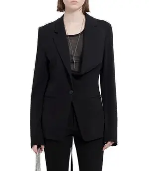 ANN DEMEULEMEESTER Ann Demeulemeester Nova Light Deconstructed Blazer - Black