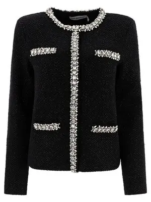 SELF-PORTRAIT Self-Portrait Sequin Knit Cardigan - Black