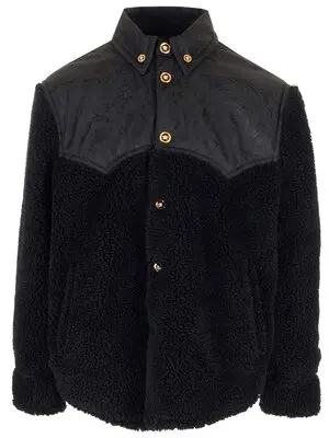 Versace Versace Panelled Button-Up Jacket - Black