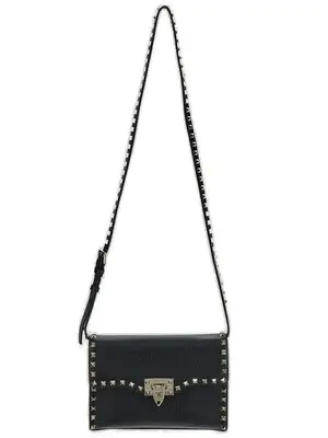 Valentino Garavani Valentino Garavani Rockstud Foldover Top Crossbody Bag - Black