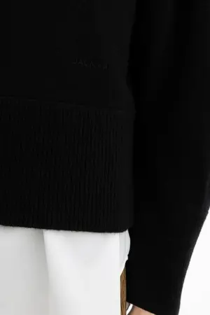 HOUSE OF DAGMAR Curved Merino Wool Knit Sweater