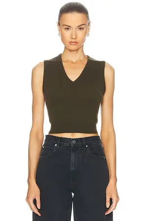 Eterne Lenny Cashmere Sweater Vest - Moss