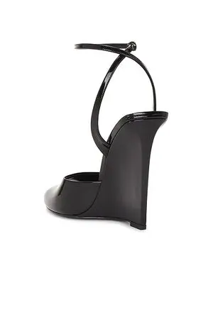 Saint Laurent Peep Toe Wedge - Nero