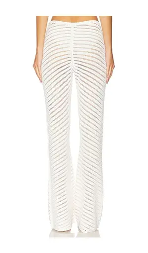 Devon Windsor Camille Wide Leg Sheer Knit Pants - Ivory