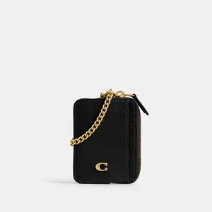 COACH Essential Chain Card Case - Brass/black