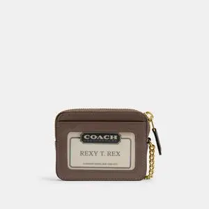 COACH Essential Chain Card Case - Brass/dark Stone
