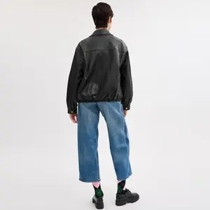 COACH Heritage C Plaque Oversized Leather Jacket