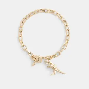 COACH Skeletal Rexy Signature Chain Bracelet With Crystal Detail