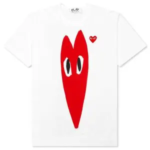 Play Comme Des Garcon Red Emblem Long Heart T-shirt