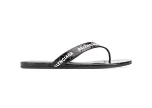 Balenciaga Round Thong Sandal - Black/white