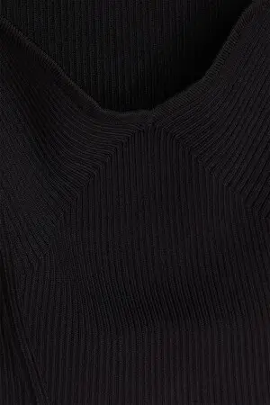 Simkhai Abia Cropped Ribbed-knit Top - Black