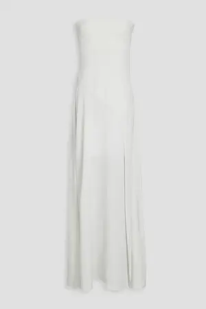 Simkhai Kory Strapless Knit-paneled Maxi Dress