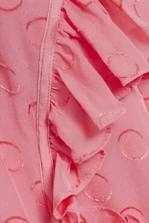 Saloni Rose Wrap-effect Fil Coupé Maxi Dress - Bubblegum