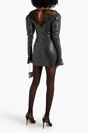 ROTATE BY BIRGER CHRISTENSEN Sequined Embroidered Mini Dress