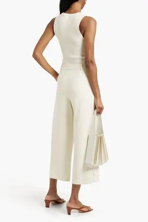 Simkhai Miki Cropped Wide-leg Pants - Ivory