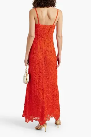 Simkhai Phoenix Guipure Lace Maxi Dress - Orange