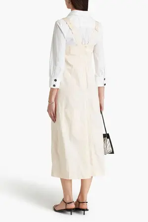 Tibi Pleated Cotton Midi Dress