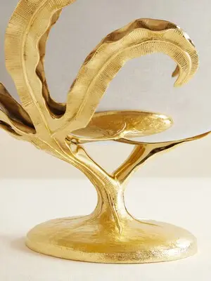 L'Objet Fern Large Gold-plated Stainless Steel Bowl - Silver