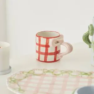 DAMSON MADDER Gingham Bow Mug