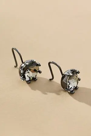 Anthropologie Eight-prong Crystal Earrings - Gunmetal