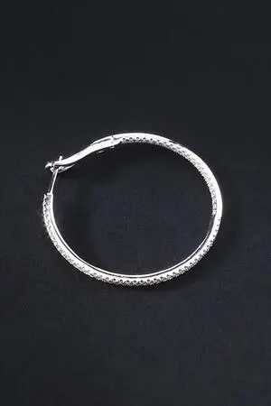 FINE DIAMONDS BY ANTHROPOLOGIE Diamond Hoop Earrings - Silver
