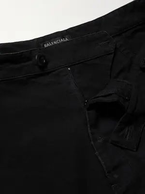 Balenciaga Wide-leg Distressed Cotton Cargo Trousers