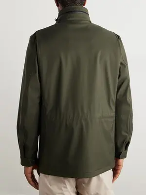 Loro Piana Traveller Logo-appliquéd Bristol Clima System 3l Wool-blend Hooded Field Jacket - Green