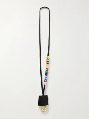 Balenciaga Rodeo Cloche Clé Leather Beaded Keychain Lanyard