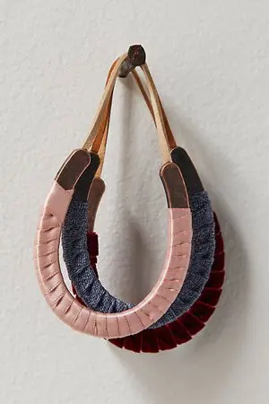 Free People Mini Wrapped Horseshoe Ornament - Denim Ribbon