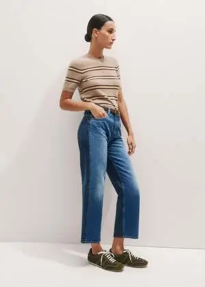ME+EM Two-tone Straight Crop Jean
