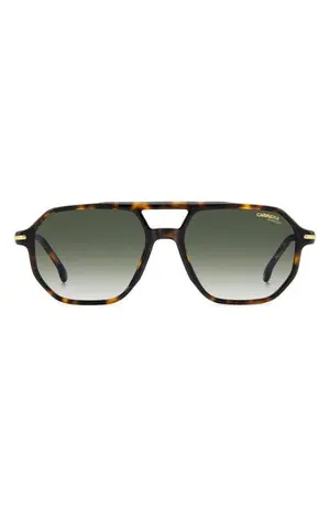 Carrera Eyewear Carrera 54mm Octagon Sunglasses Havana Gold/ Green Shaded