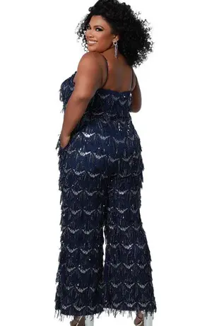 SYDNEY'S CLOSET Sequin Fringe Jumpsuit