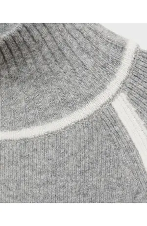 Mango Contrast Detail Turtleneck Sweater