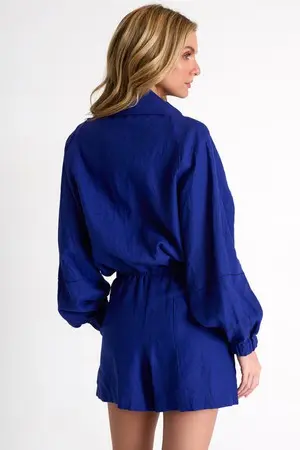 Shan Linen Shorts - Blue