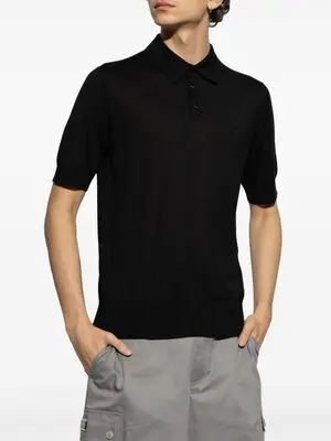 Dolce & Gabbana Embroidered-logo Polo Shirt - Black