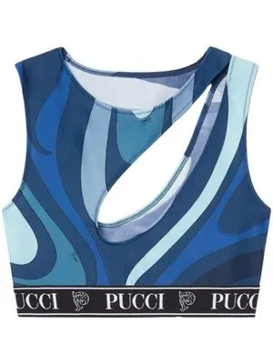Emilio Pucci Marmo-print Cropped Top