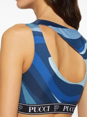 Emilio Pucci Marmo-print Cropped Top