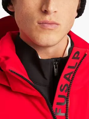 Fusalp Black Zippers Water Repellent Logo Patch Padded Ski Jacket - Red