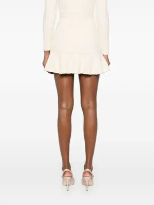 SELF-PORTRAIT Crystal-embellished Mini Skirt - Neutrals