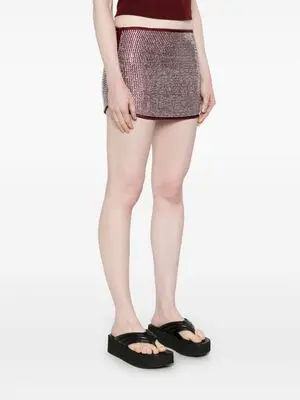 Oseree Crystal-embellished Mini Skirt