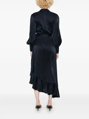 Zimmermann Wrap Silk Midi Dress - Blue