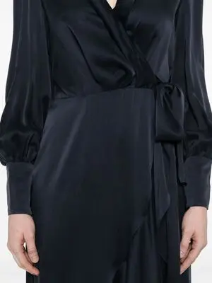 Zimmermann Wrap Silk Midi Dress - Blue