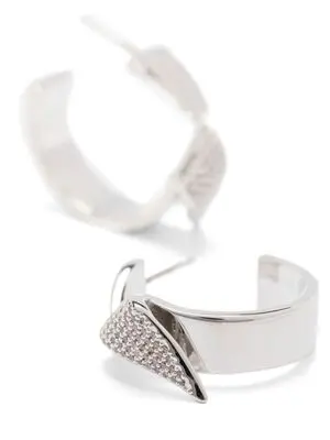 Eddie Borgo Pavé Folded Hoop Earrings
